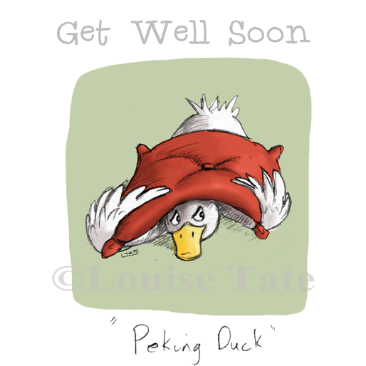 Peking Duck - Get Well Soon Greetings card – Louise Tate Illustration