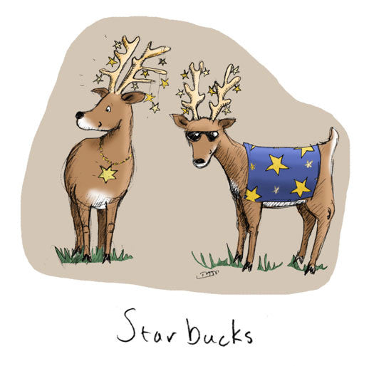 Star Bucks Greeting Card - Full colour – Louise Tate Illustration