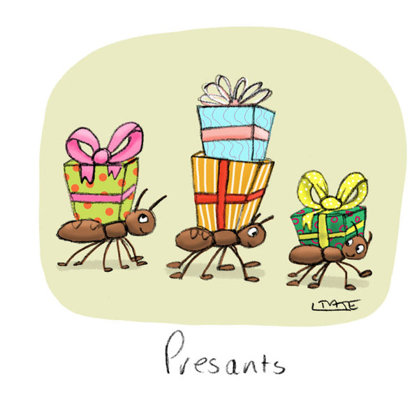 Presants Greeting Card - Full Colour – Louise Tate Illustration